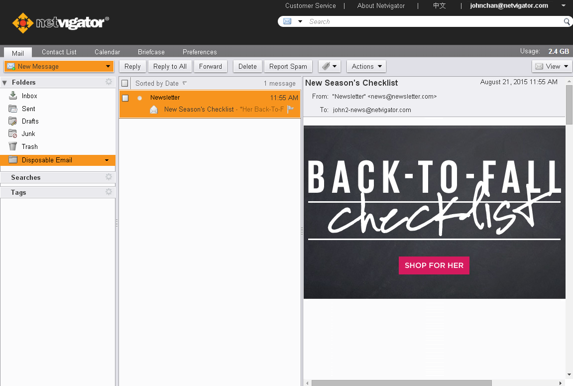 Netvigator | NETVIGATOR Email